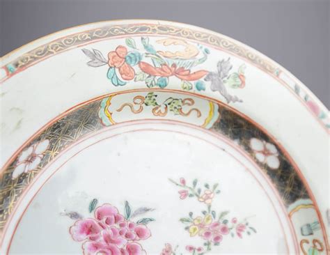 Qianlong 1736 1795 Plate Decorated With A Basket Of Flowers