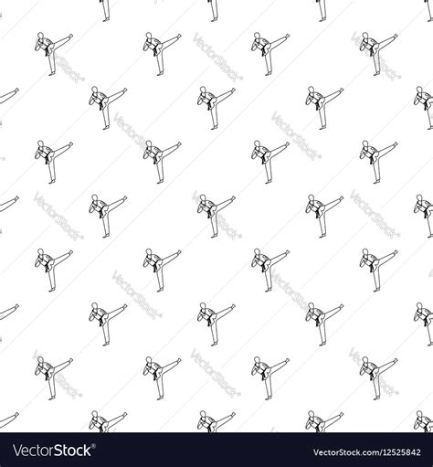 Wushu Fighting Style Pattern Simple Royalty Free Vector