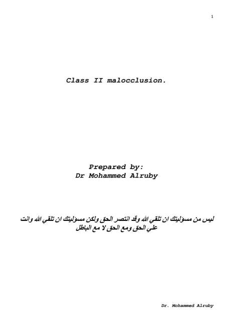 Angles Class Ii Malocclusion Pptx
