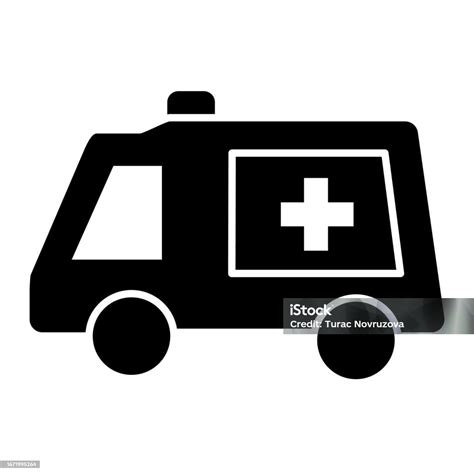 구급차 차량 솔리드 아이콘입니다 병원 버스 또는 응급 수송 기호 흰색 배경에 상형 문자 스타일의 픽토그램 의학 기호 모바일 개념 웹 디자인입니다 벡터 그래픽 건강관리와