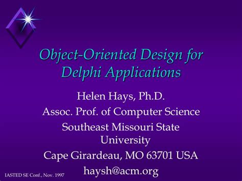 Ppt Object Oriented Design For Delphi Applications Powerpoint Presentation Id3389959