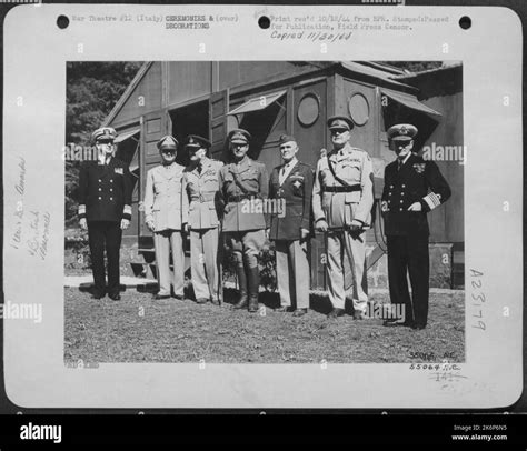 Italy The Mediterranean Allied High Command After Ceremony At Which