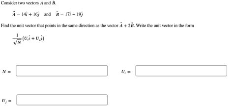 solved consider two vectors vec a ﻿and