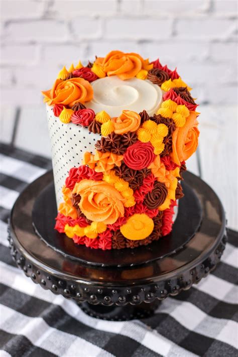 Make This Fall Mini Cake With An Edible Image And Multiple Piping Tips