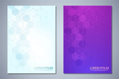 Premium Vector Templates For Cover Or Brochure With Abstract Hexagons Pattern