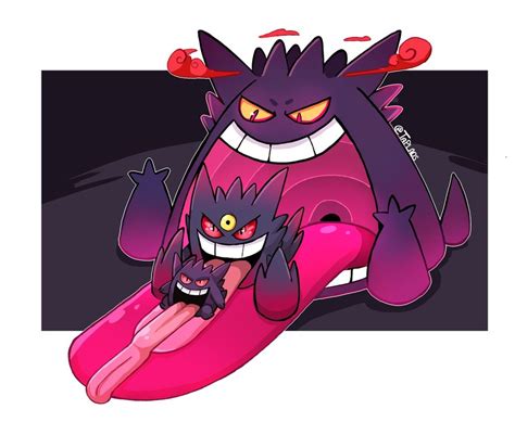 Gengar Mega Gengar And Gigantamax Gengar Pokemon Drawn By Taplaos