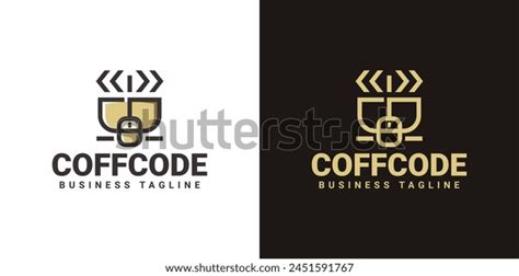 Coffee Code Vector Logo Design Stock Vector Royalty Free 2451591767