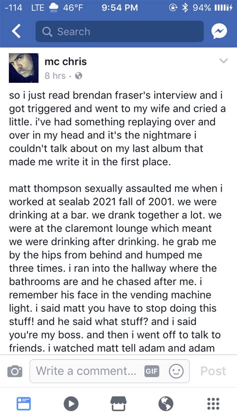 Mc Chris Recounts His Assault By Matt Thompson While Working On Sealab 2021 In 2001 Album On