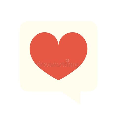 Flat Heart Emoji In Social Bubble Stock Vector Illustration Of Media