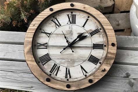Diy Rustic Wooden Clock Premium Ai Generated Image