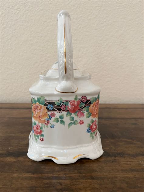Vintage Crown Dorset Teapot Carriage Style Floral Staffordshire