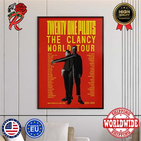 Twenty One Pilots The Clancy World Tour 2024 2025 Home Decor Poster