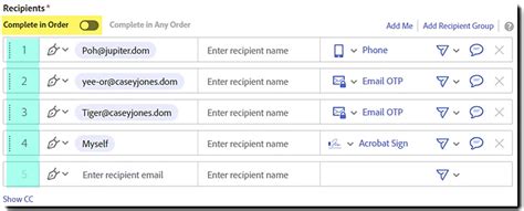 Recipient Signing Order Signature Cycle