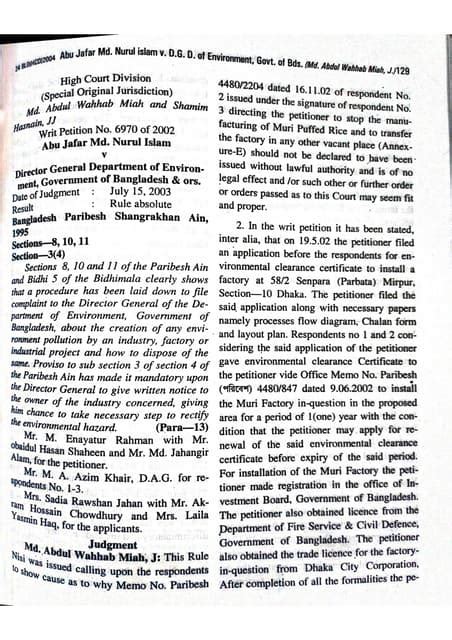 Abu Jafar Md Nurul Islam V Director General Of Doe And Ors 24 Bld Hcd