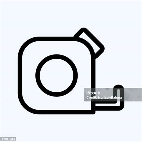 아이콘 테이프 측정 건물 기호에 적합합니다 선 스타일 편집 가능한 간단한 디자인 디자인 템플릿 벡터 간단한 그림 3차원 형태에 대한 스톡 벡터 아트 및 기타 이미지 Istock