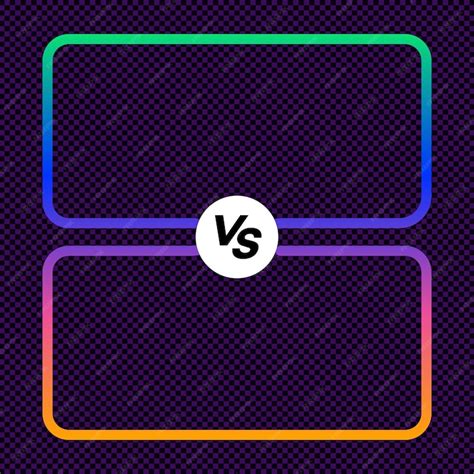 대 배너 네온 프레임 및 대 기호 벡터는 스포츠 경쟁 대회 경기 게임 발표를 위한 투명한 배경 네온 스타일에 격리되어 있습니다 두 전투기 전투 Vs 개념 10eps