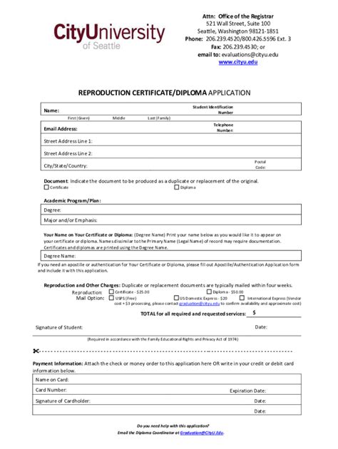 Fillable Online REPRODUCTION CERTIFICATE DIPLOMA APPLICATION Fax Email Print PdfFiller