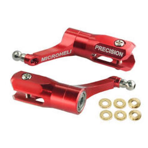 Main Blade Grip W Thrust Bearing Titanium Ball Red Blade 130 S