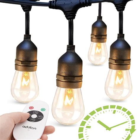 Addlon 48 Ft Outdoor String Lights Timer Control Commercial Grade