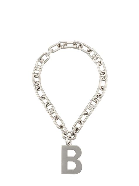 Balenciaga B Chain Necklace in Silver (Metallic) for Men | Lyst