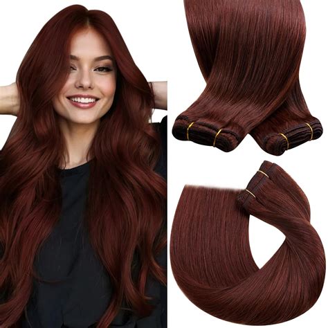 Sunny Hair Auburn Weft Hair Extensions 12 Inch Dark Auburn