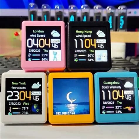 Smart Wifi Weather Station Clock Diy Cute  Animations Desktop Decoration2663 £14 32 Picclick Uk