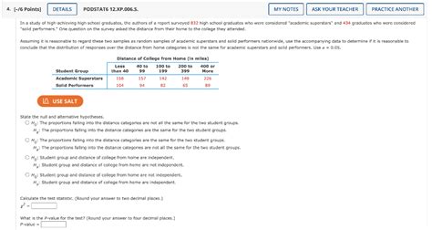 Solved Points DETAILS PODSTAT XP S MY Chegg Com