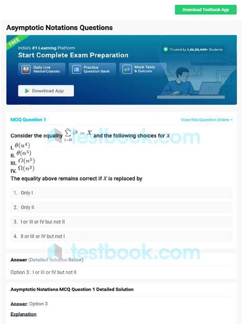 Practice Set Asymptotic Notation Daa Pdf