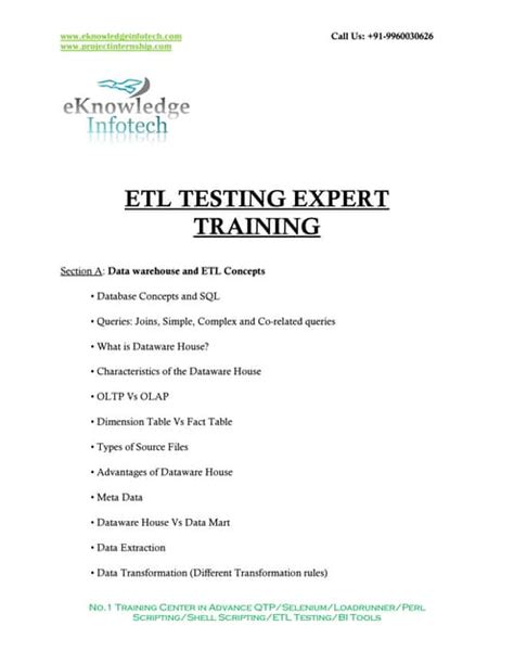 etl testing contents pdf databases computer software and applications