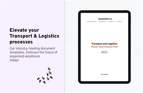 Transport And Logistics Route Optimization Plan Template In Word Pdf