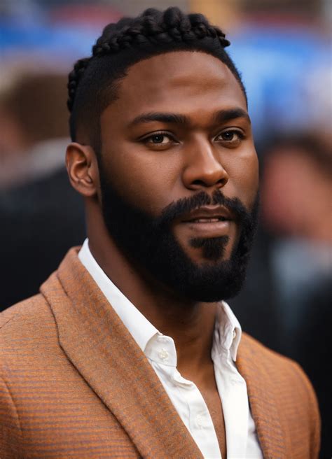 Lexica Dark Skin Black Man In His Late 30s Broad Muscular Build Well