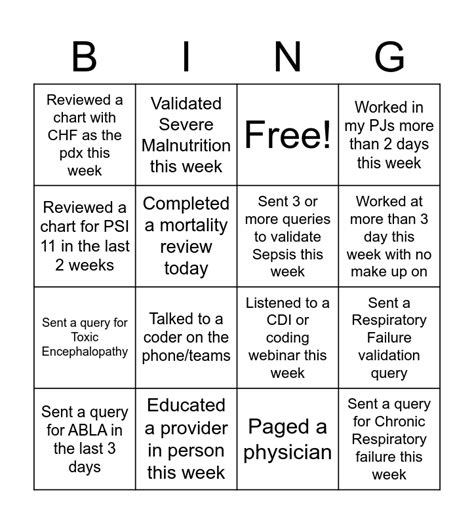 Cdi Week Bingo Card