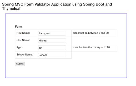Sample Spring Mvc Form Validator Javagyansite