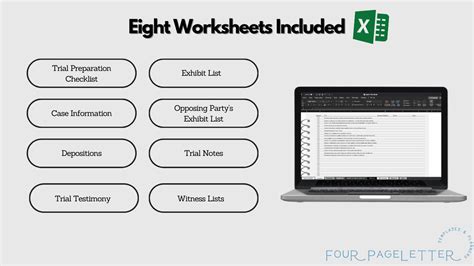 digital trial binder excel workbook for legal professionals trial