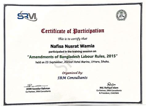 Nafisa Nusrat Wamia On Linkedin Always In The Learning Amendments Of Bangladesh Labour Rules 2015