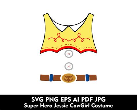 Cowgirl Jessie Costume Svg Jessie Toy Story Costume Svg Png Etsy