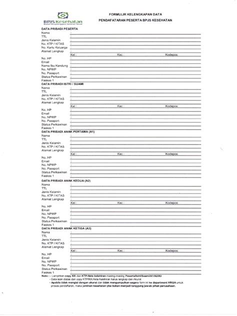 Form Bpjs Kesehatan Pdf