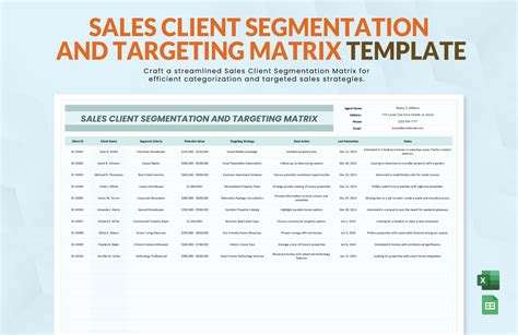 Sales Client Segmentation And Targeting Matrix Template In Excel