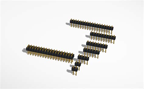 3d Design Microprocessor Header Pins 01 254 Mm Tinkercad