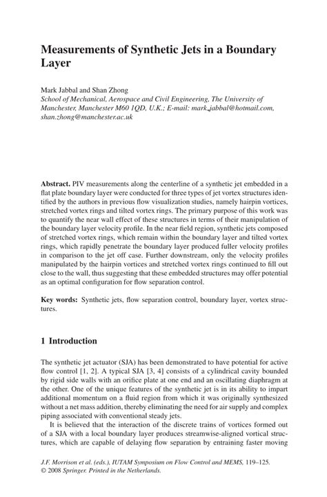 PDF Measurements Of Synthetic Jets In A Boundary Layer