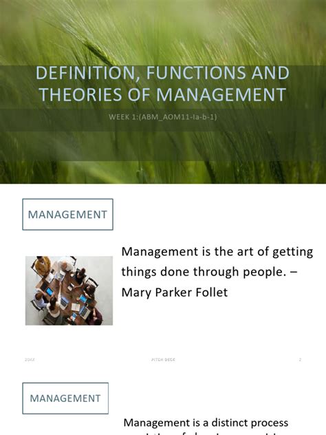 Definition Functions And Theories Of Management Pdf