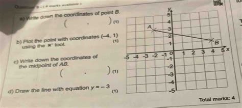 solved a write down the coordinates of point b mi b plot the