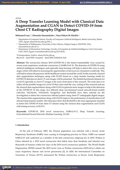 Pdf A Deep Transfer Learning Model With Classical Data Augmentation