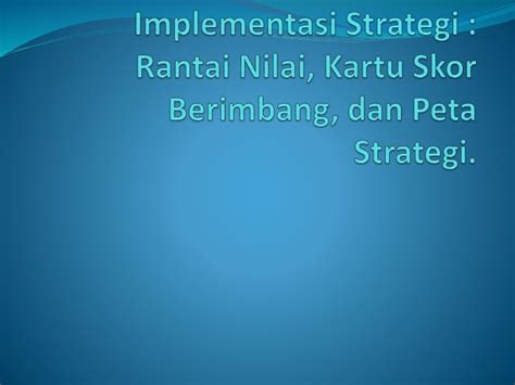 Implementasi Strategi