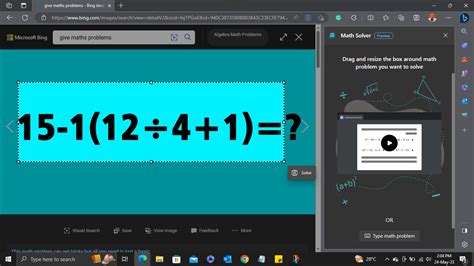 how to solve math using the microsoft edge browser