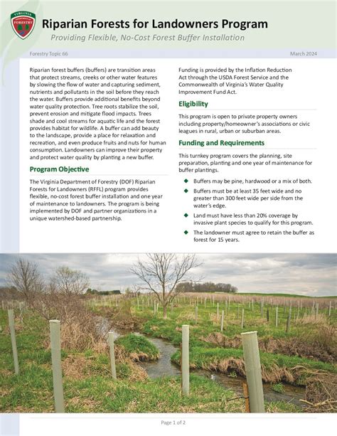 Riparian Forests For Landowners Program Virginia Department Of Forestry