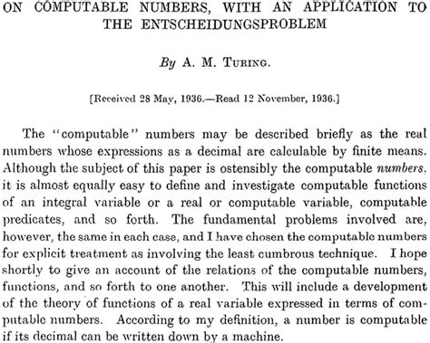 Alan Turing On Computable Numbers And Computer Programs Alan Richmond