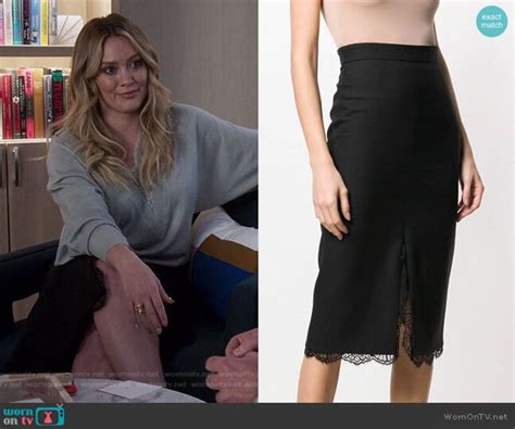 Wornontv Kelseys Blue Lace Trim Sweater And Skirt On Younger Hilary