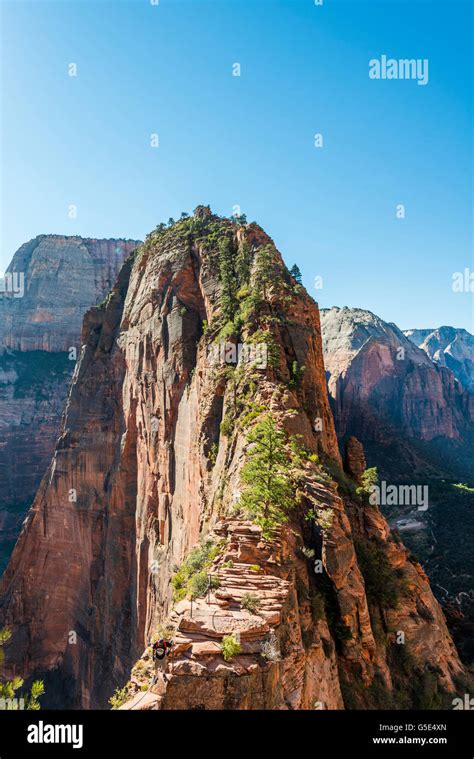 Rock Formation Angels Landing Narrow Path To The Top Zion National