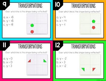 Transformations Task Cards By Cassie Dahl Teachers Pay Teachers